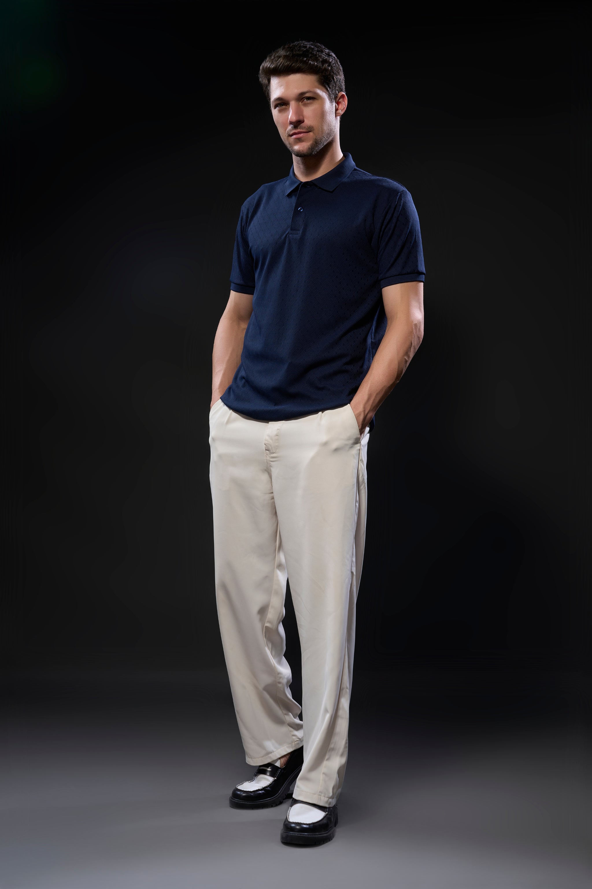Navy - Structure Knit Smart Tech Polo – Maxzone Clothing